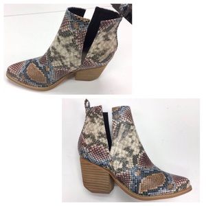 Shoes | Colorful Snake Effect Bootie | Poshmark